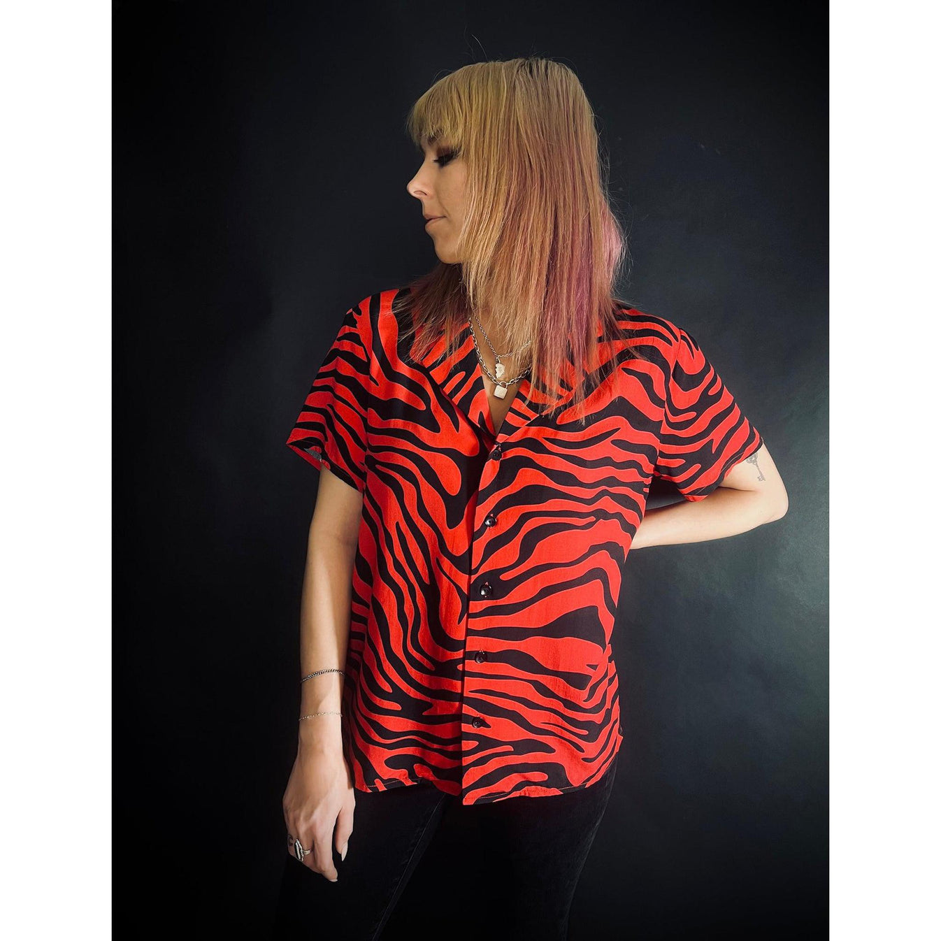 Zebra Button-Up — Alternative Animal Print Shirt | Future Monsters